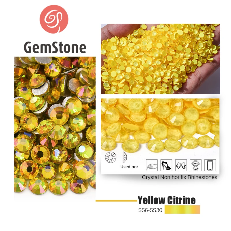 SS6-SS30-High-Quality-Yellow-Non-Flatback-Hotfix-Rhinestones-For-Shoes ...