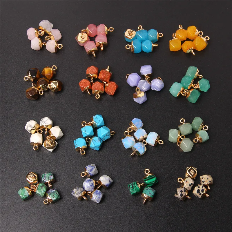 Multicolor Irregular Beads Pendant Natural Stone Quartz Agates Pendant ...