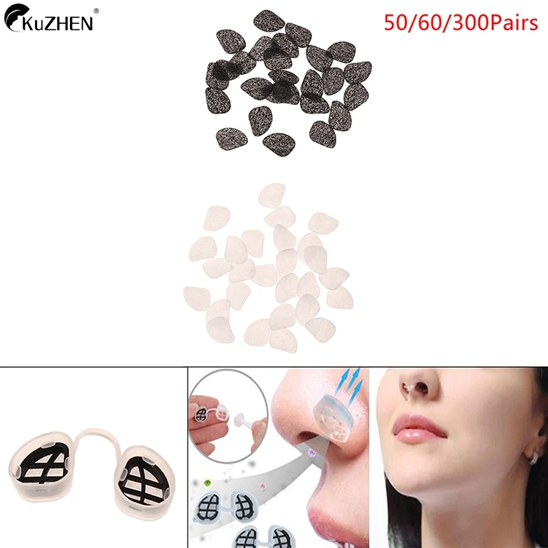 50-60-300Pair-Nasal-Filter-Frames-Replacement-Filters-Anti-Air-Nose ...