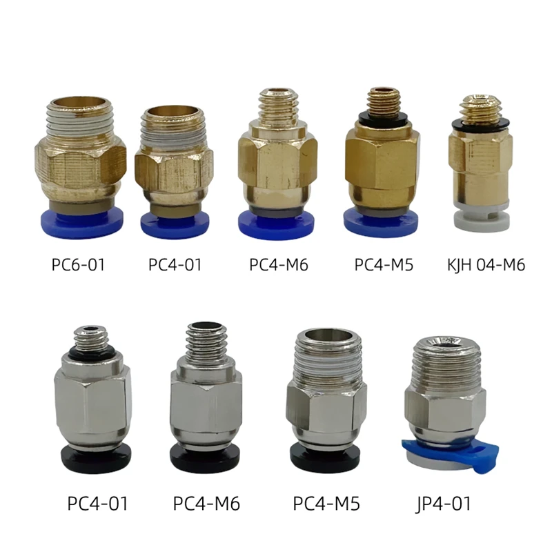 PC4-M6 PC4-M5 PC4-01 PC6-01 Pneumatic Straight Connector Part Bore 4mm ...