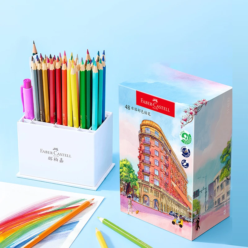 Faber-Castell Wukang Building 48 Watercolor Pencils Landmark Edition ...