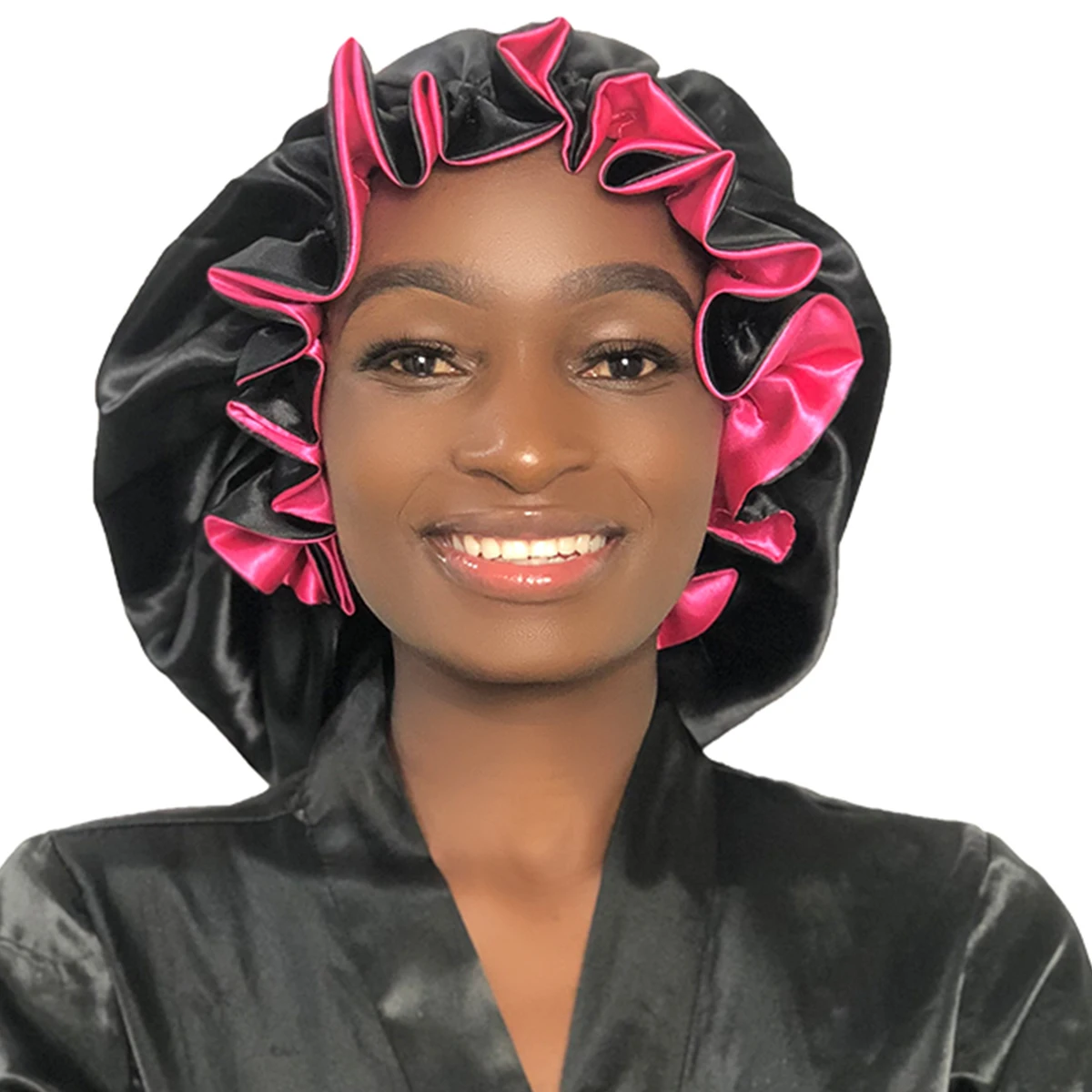 1pc-Double-Layer-Laced-edge-satin-bonnets-matching-colors-sleep-bonnet ...