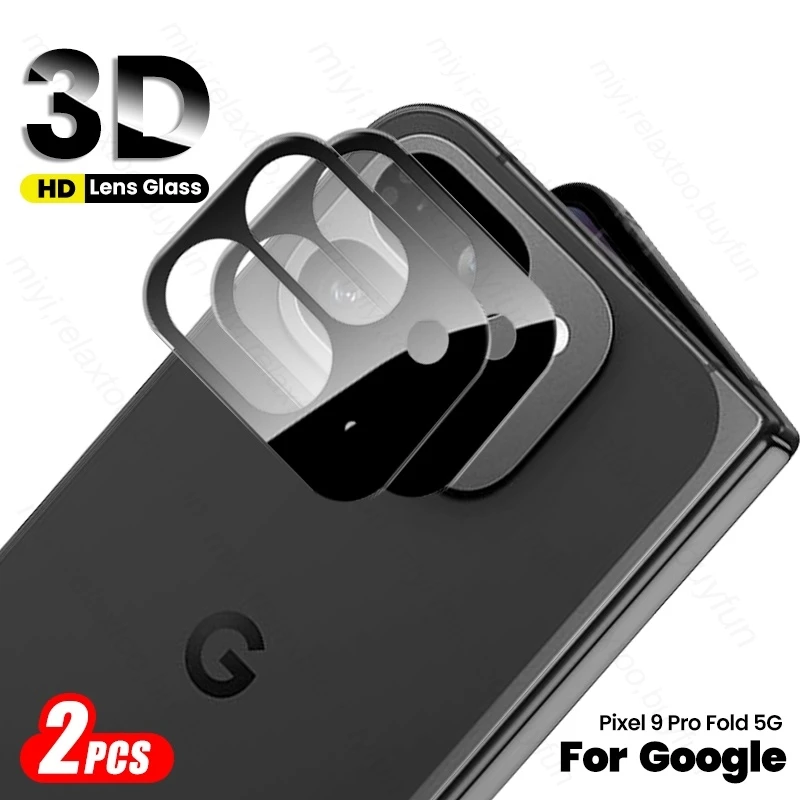 Pixel9ProFold-5G-Case-2Pcs-3D-Glass-Curved-Camera-Protector-for-Google ...