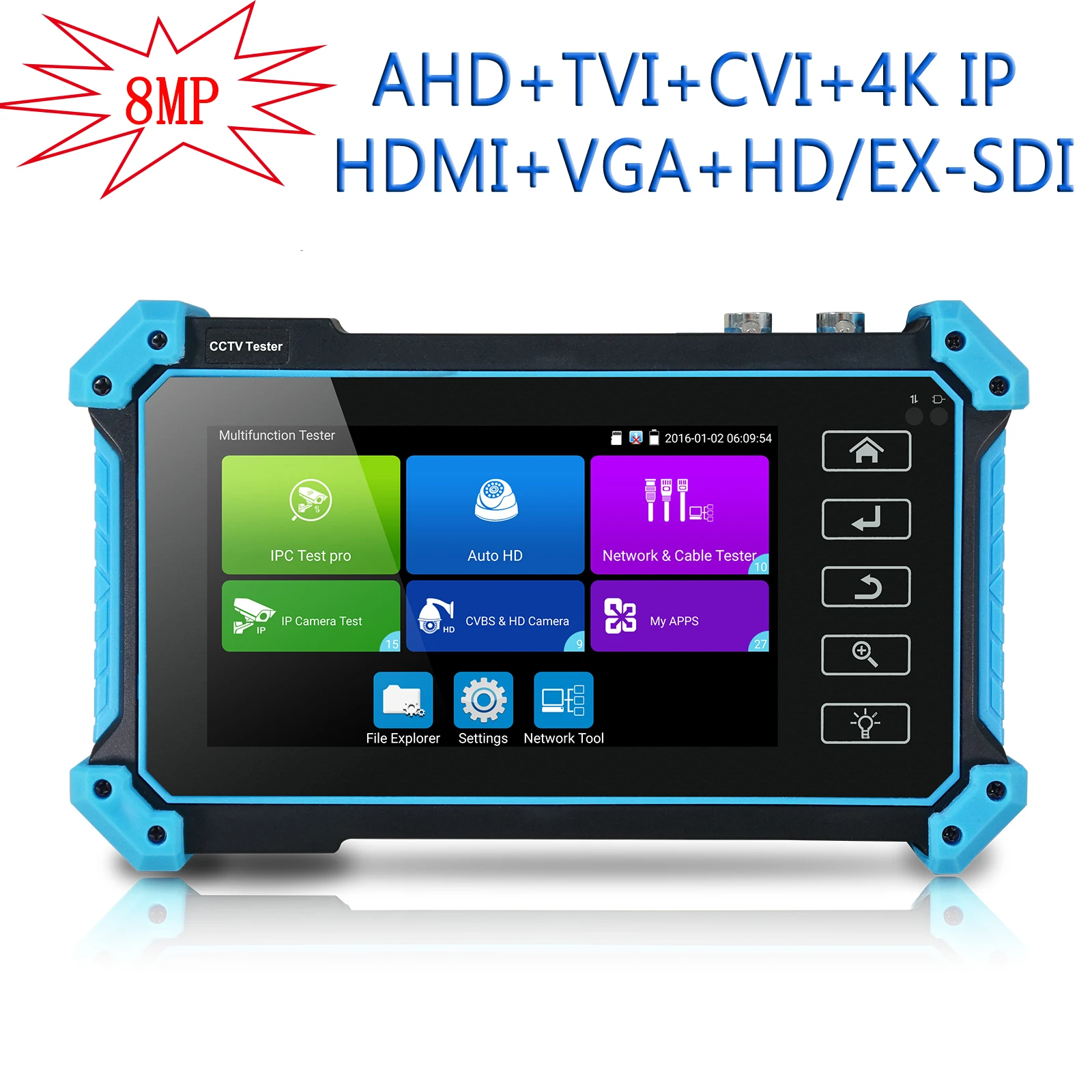 Ex sdi 3G sdi Cctv Tester Cvi Tvi Ahd 8MP Cvbs Analog VGA in Cctv ...