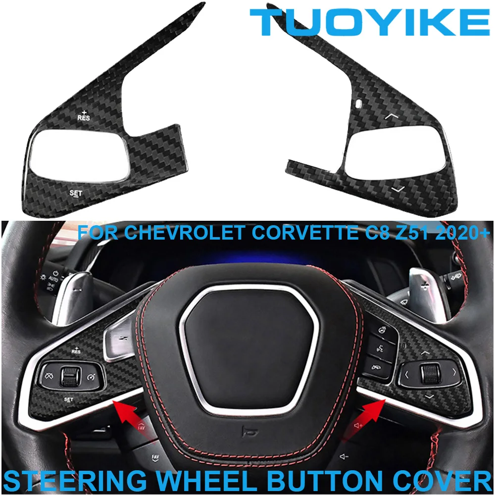 2PCS-LHD-RHD-Car-Real-Dry-Carbon-Fiber-Steeing-Wheel-Left-Right-Button ...