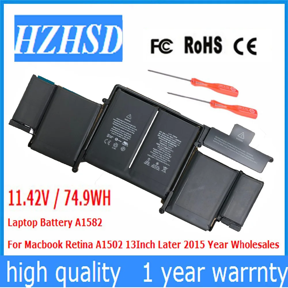 11.42V / 74.9WH New Original A1582 LAPTOP Battery For Apple Macbook ...