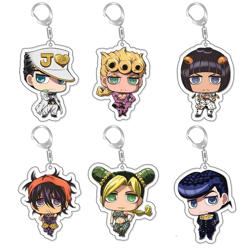New-Anime-JOJOS-Bizarre-Adventure-Keychain-Cartoon-Figure-Pendant-Key ...
