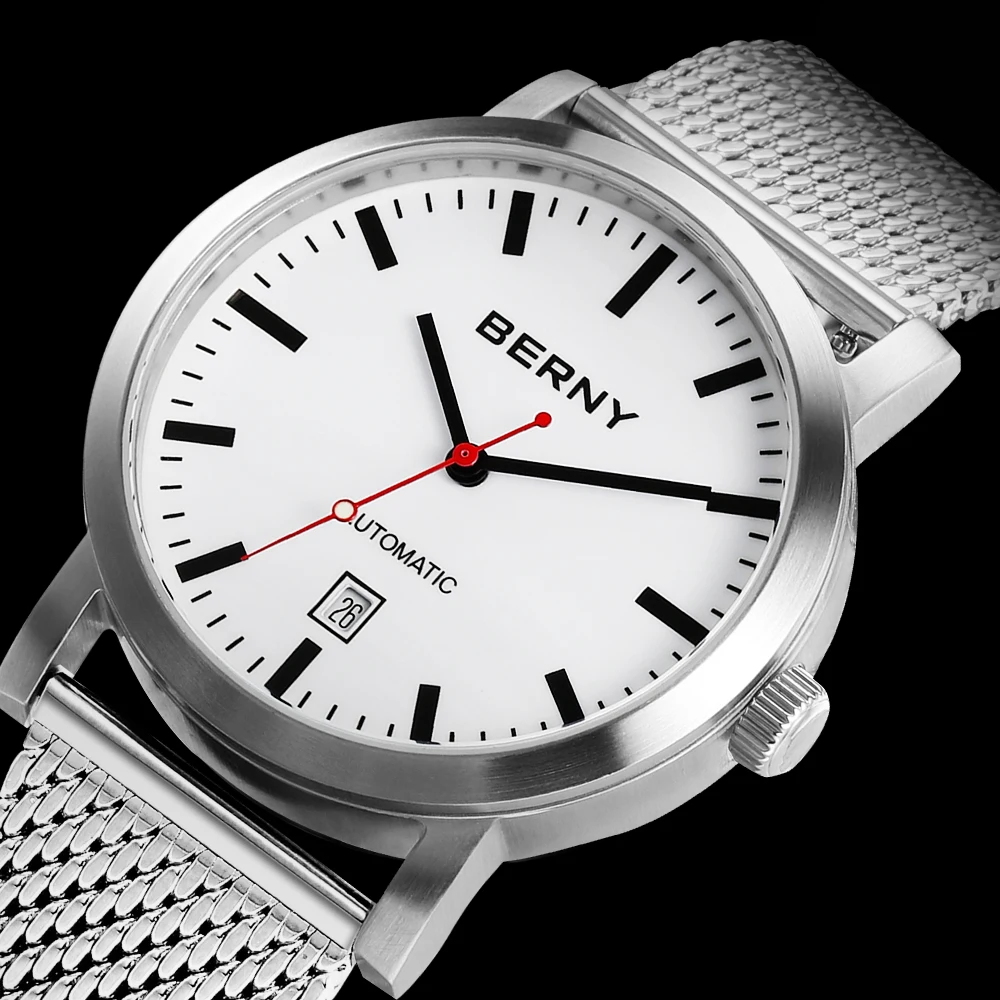 BERNY Swiss Railway Seagull Automatic Watch Men Luxury Self Winding ...