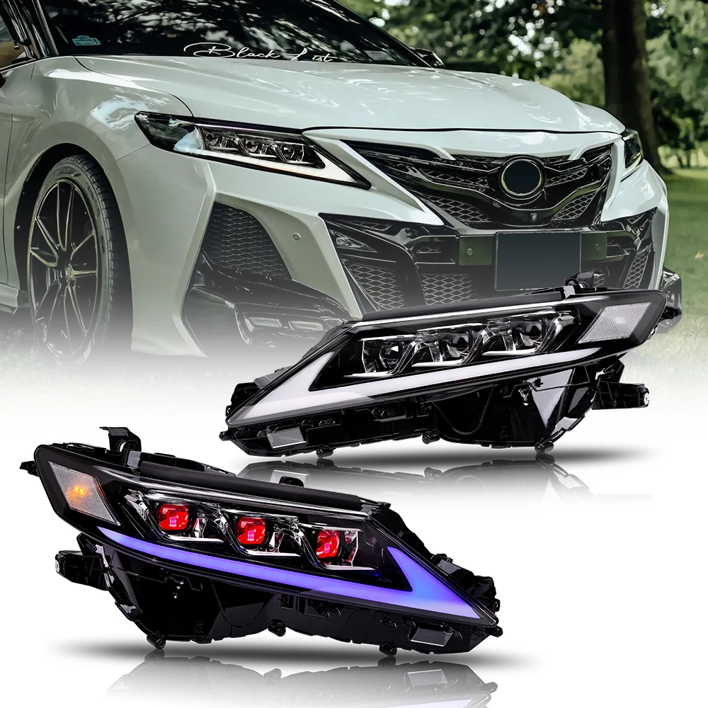 Headlights For Toyota Camry 2018-2022 With Devil Eyesled Headlamps ...