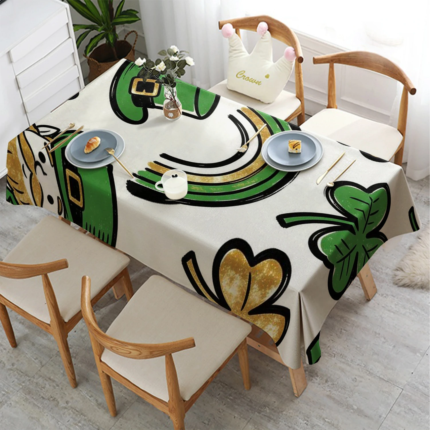 2D Irish-Themed Tablecloth Pattern Restaurant Kitchen Tablecloth Living ...