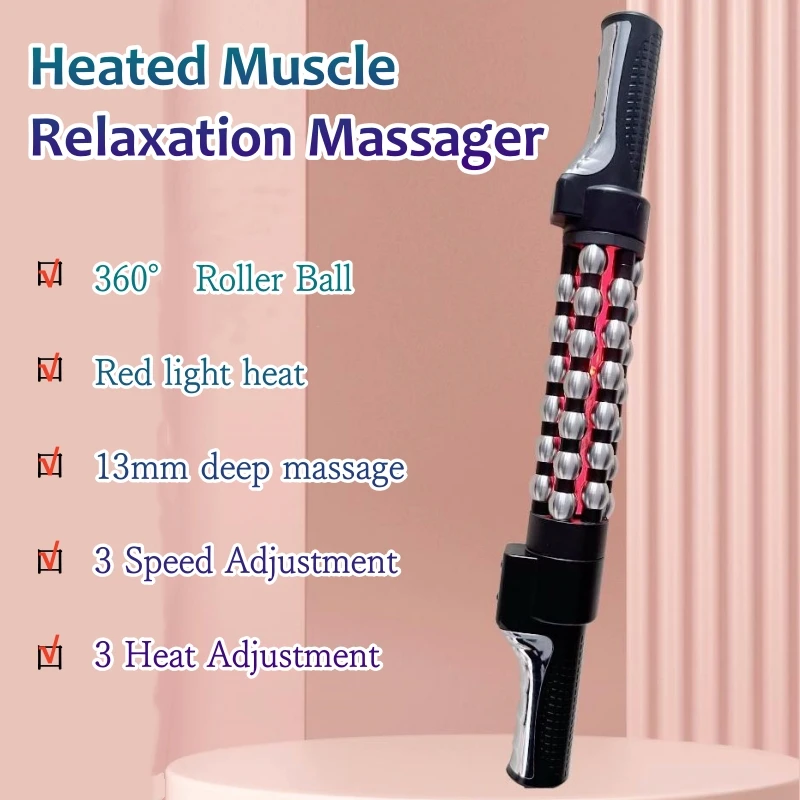 36W-Relaxed-Red-Light-Heated-Massage-Device-Roll-Massager-360-Rotating ...