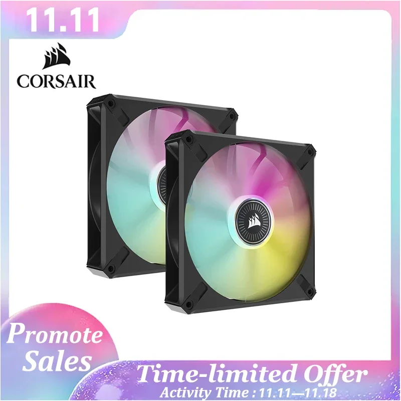 CORSAIR-ML140-RGB-Elite-140mm-Magnetic-Levitation-RGB-Fan-with-AirGuide ...