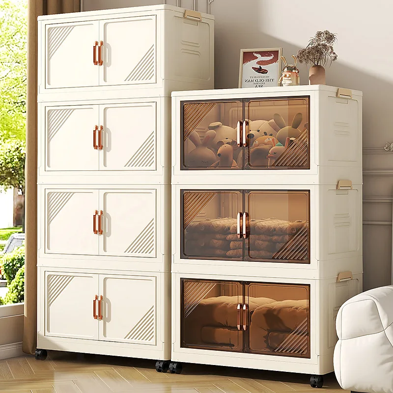 Installation-free-Folding-Storage-Box-Living-Room-Storage-Cabinet-Snack ...
