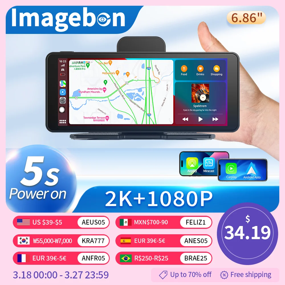 6-86-Mini-Wireless-CarPlay-Android-Auto-Dash-Cam-2K-Video-Recording-GPS ...