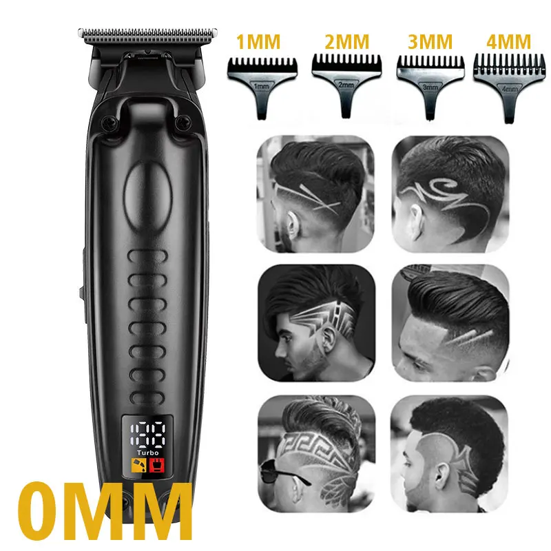 0mm-Cordless-Hair-Trimmer-Zero-Gapped-Carving-Clipper-LCD-Display ...