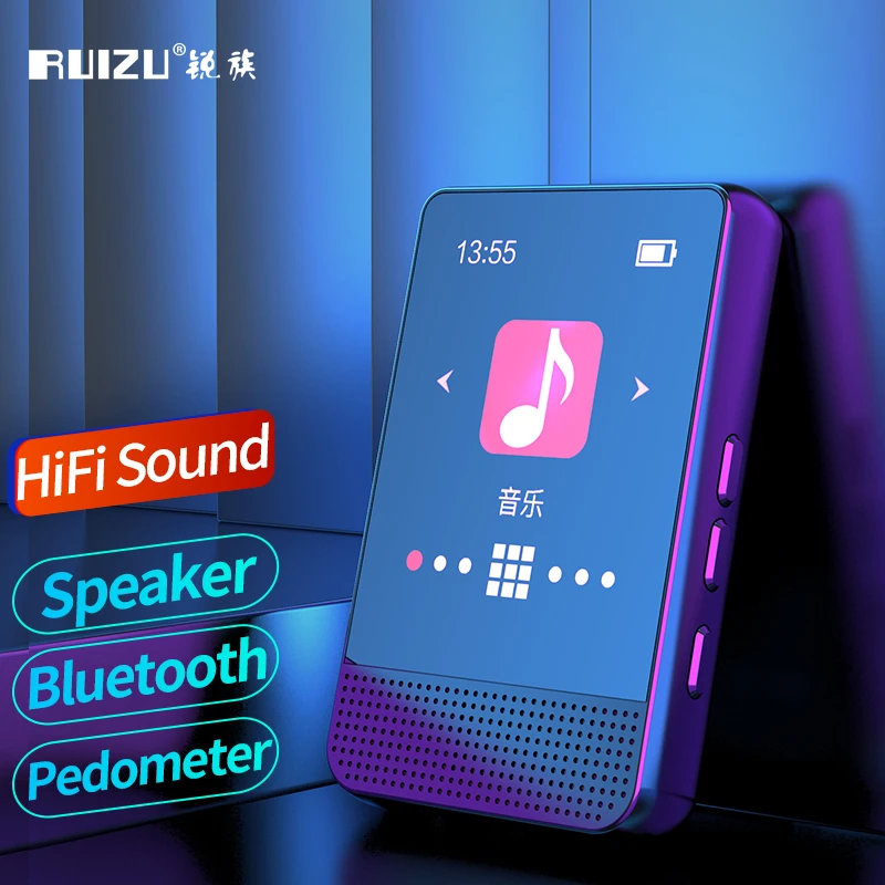 RUIZU M16 MP3 Player Com Bluetooth 5.0 Speaker Full Touch Screen HiFi ...