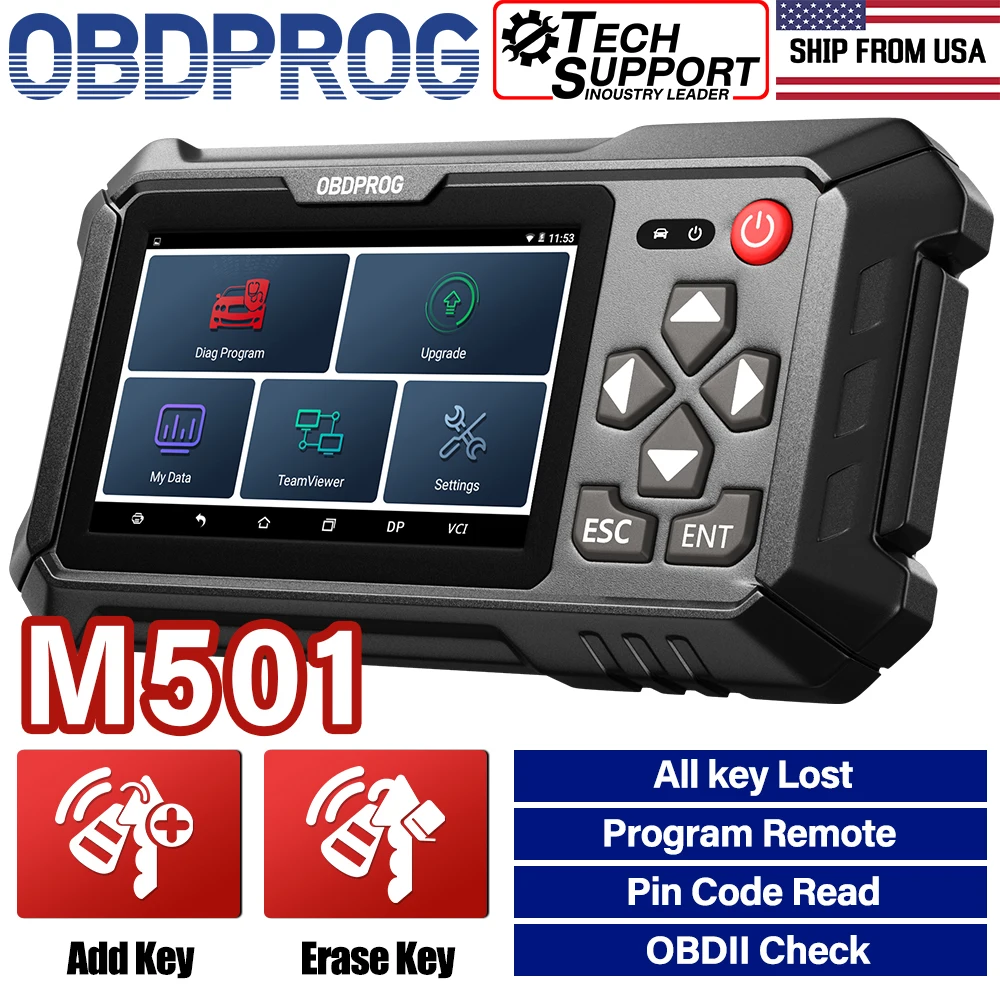 OBDPROG 501 Professional Key Programmer Car Diagnostic Tool Wifi Remote ...
