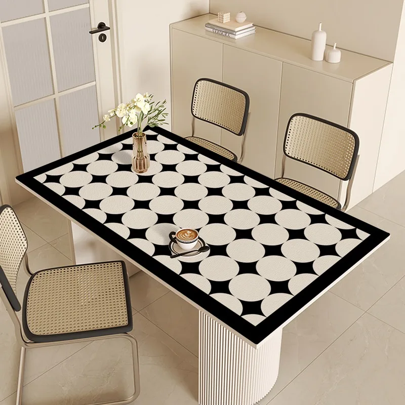 Light-Luxury-Black-Dot-Decoration-Dining-Table-Mat-PVC-Waterproof-Oil ...