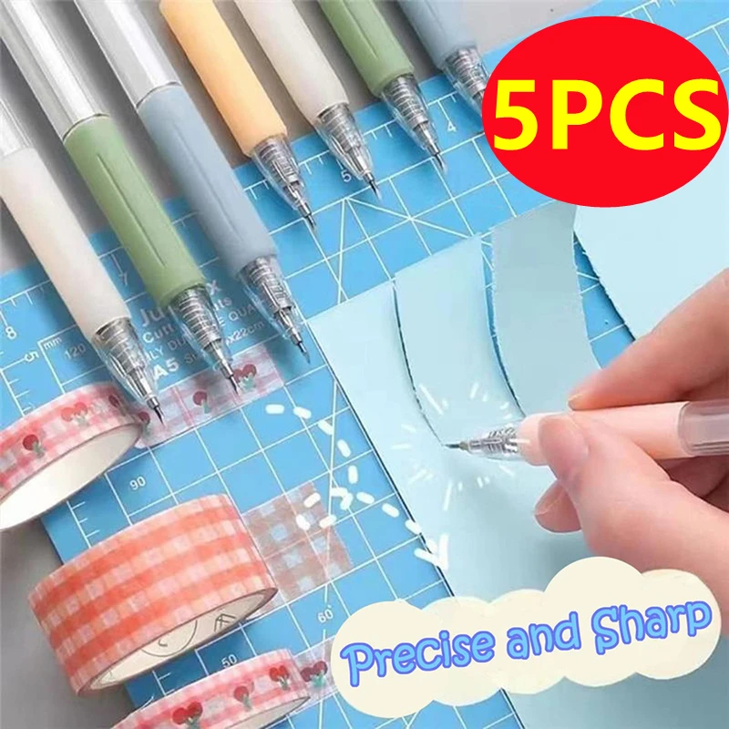 5PCS-Art-Utility-Knife-Pen-Knife-Cut-Stickers-Scrapbooking-Cutting-Tool ...