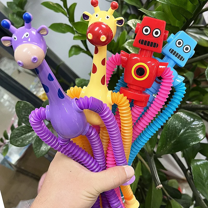 Children-Suction-Cup-Toys-Pop-Tubes-Stress-Relief-Telescopic-Giraffe ...