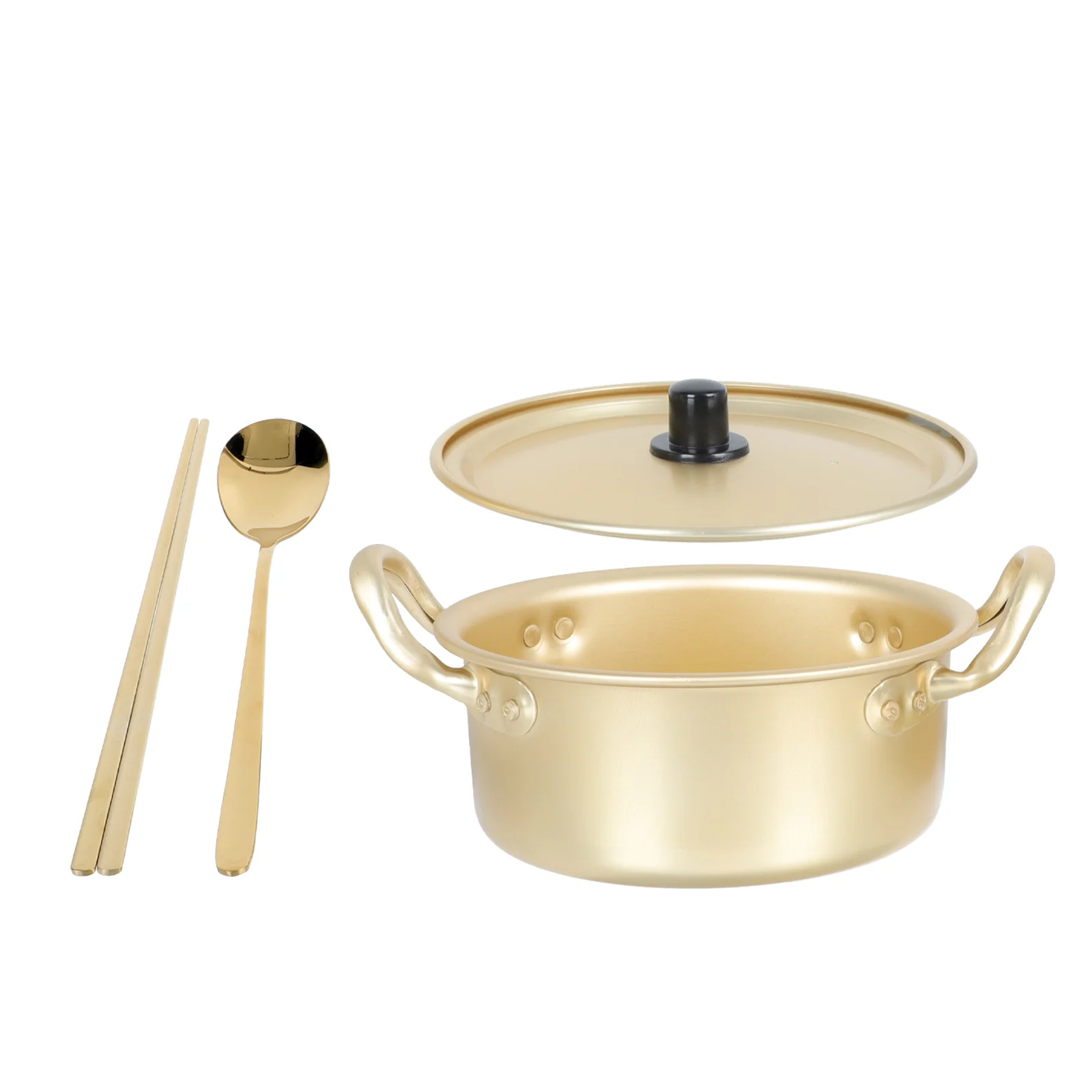 Instant Noodle Pot Induction Ramen Decorate Cooking Pan Golden Korean ...
