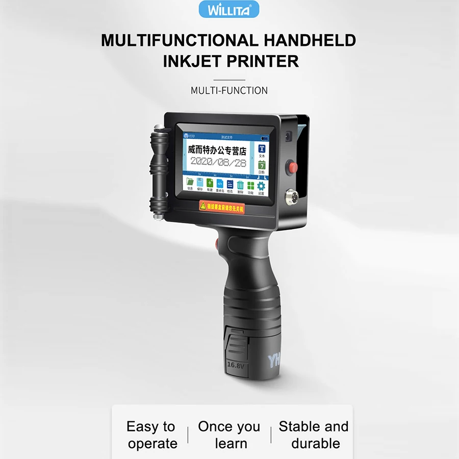 Willita 12.7mm Handheld Inkjet Printer Qr Bar Batch Code Variable Date ...