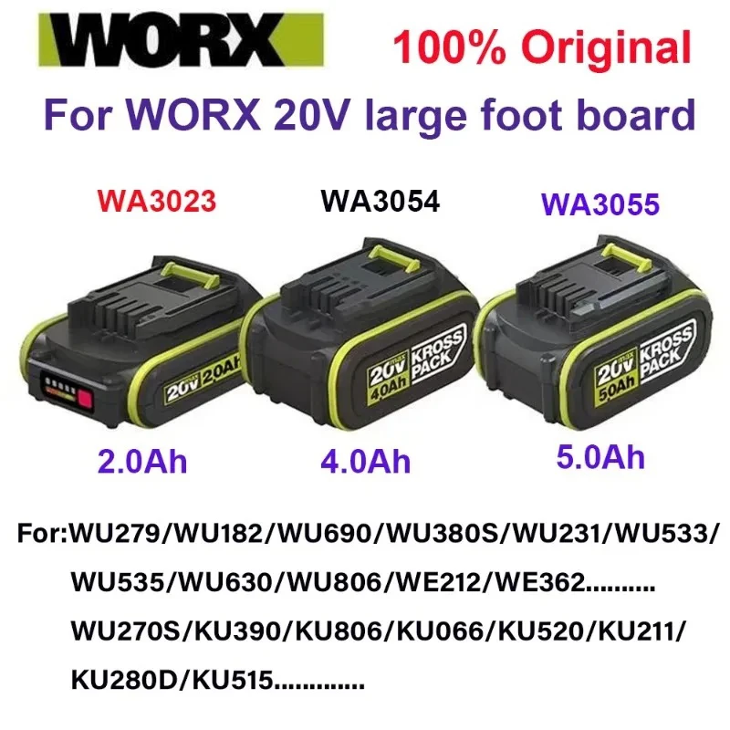 Original 20V 2.0Ah/4.0Ah/5.0Ah Battery for WORX Series Power ,Toolswith ...