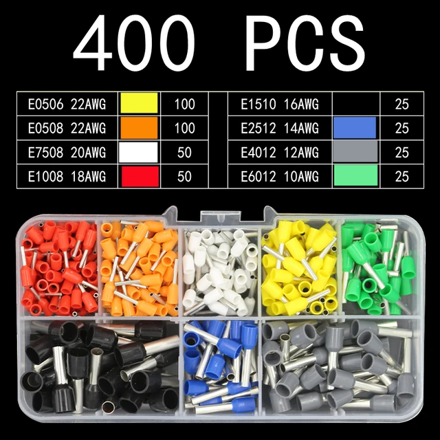 400-2120 PCS VE Tubular Crimp Terminals,Electrical Tube Terminals,Block ...