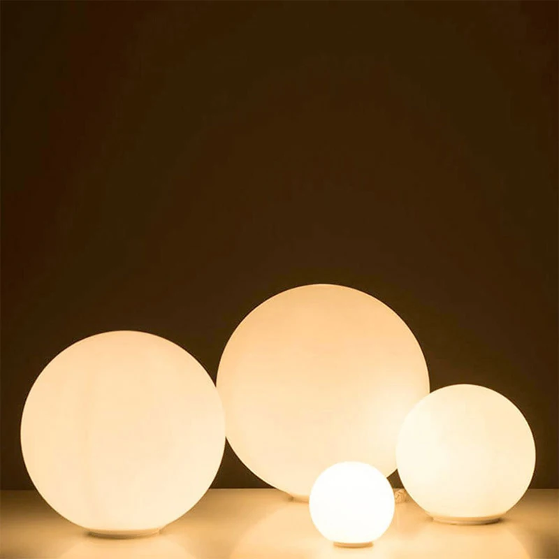 LED Bubble Glass Table Lamp Modern Minimalist Round Ball White ...