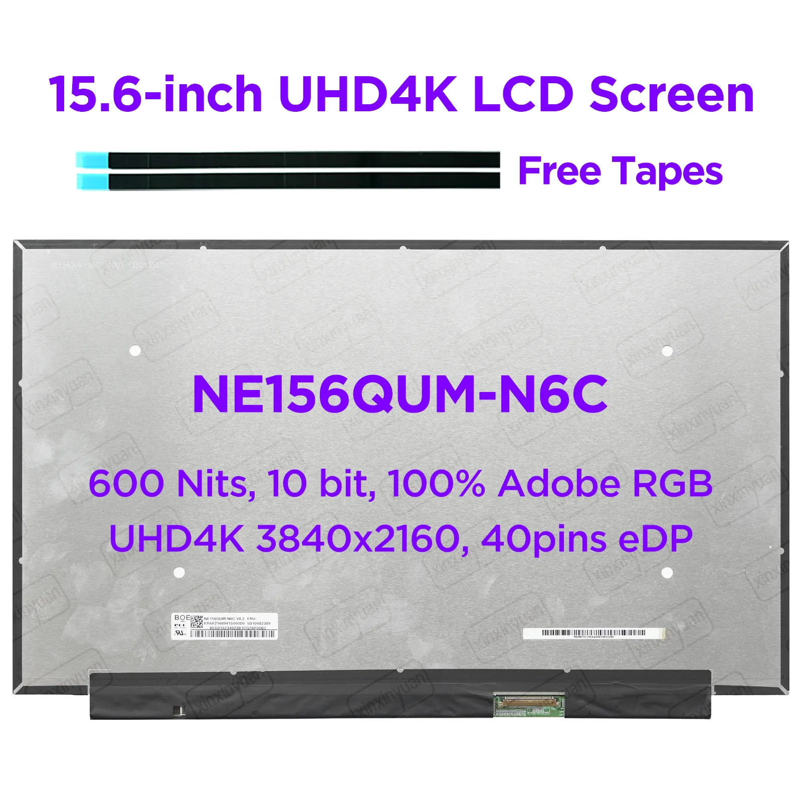 NE156QUM-N6C de pantalla LCD para portátil Lenovo ThinkPad, 15,6 ", IPS, 4K, 5D10V82389, 600 ...