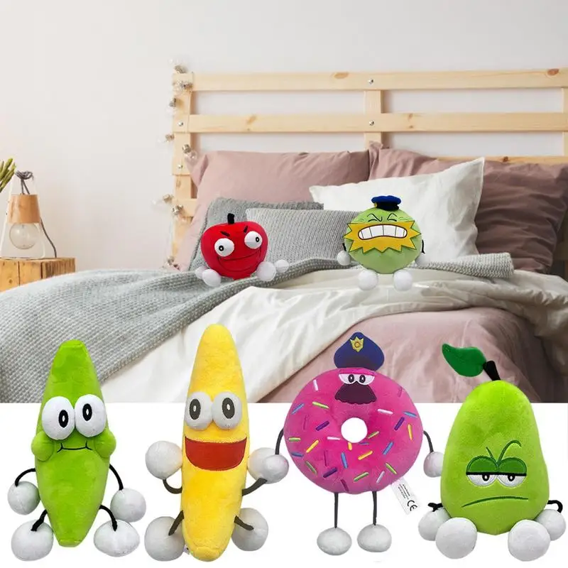 Shovelware-Brain-Game-Plush-Toy-Kawaii-Banana-Apples-Donut-Plushie ...