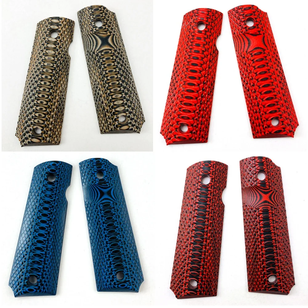1 Pair G10 Composite Material 1911 Grips Handle Fisheye pattern Patches ...