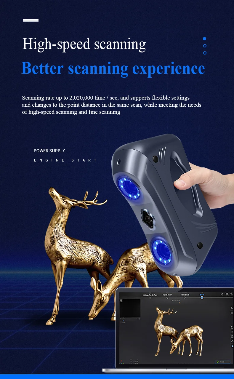 Commercial high precision fast scanning handheld portable laser 3d ...