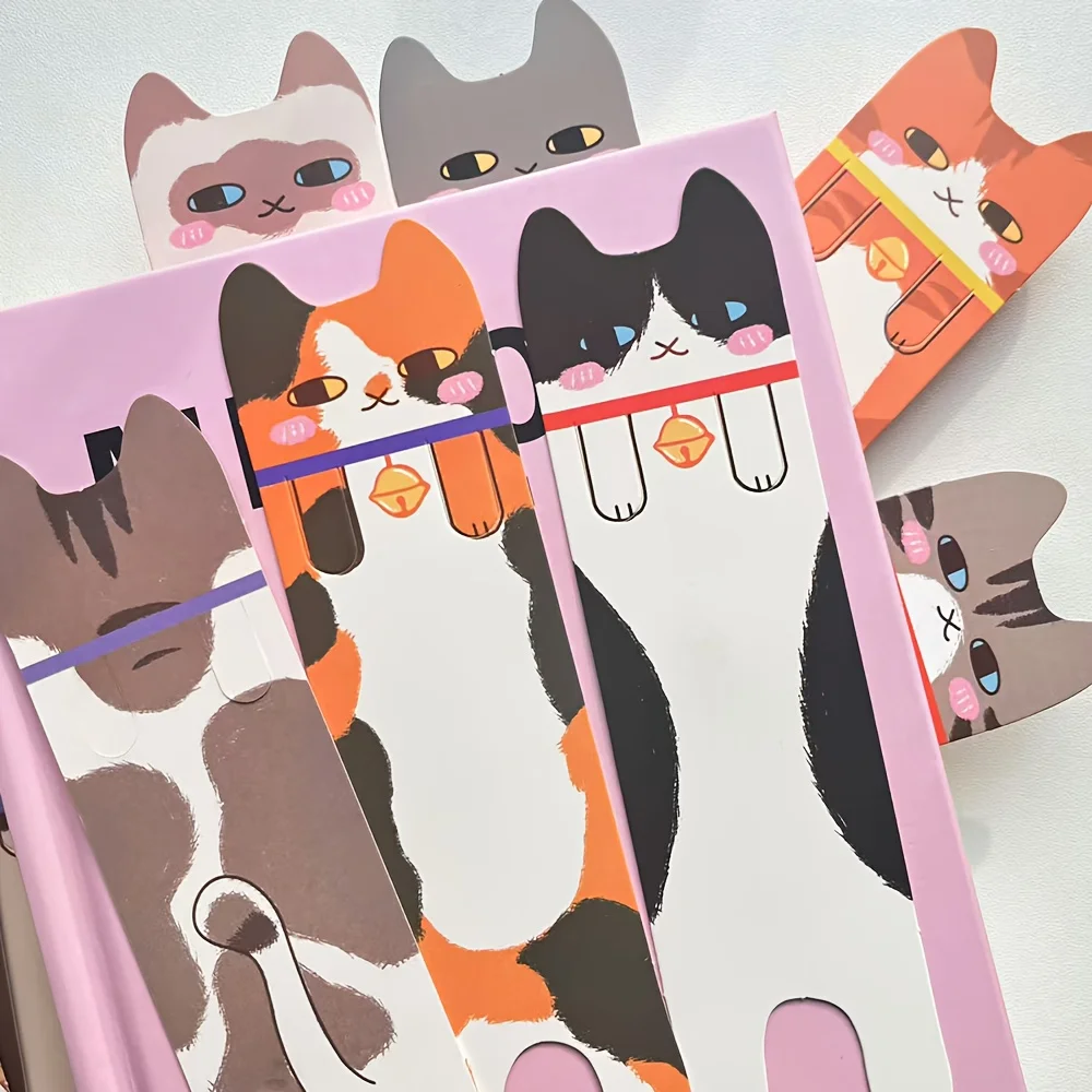 30pcs cartoon cat bookmarks students reading books book pages labeling ...
