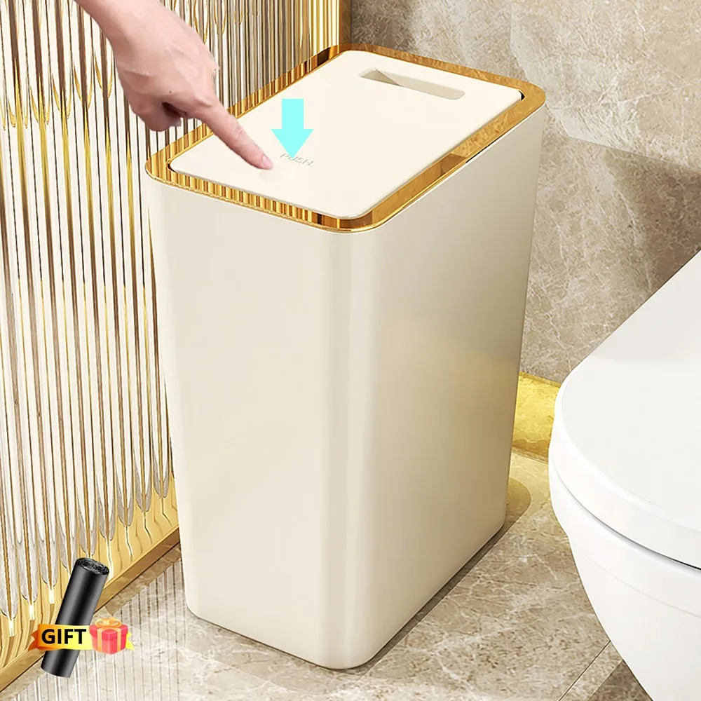 10-15L-Light-Luxury-Press-Trash-Can-with-Lid-Bathroom-Living-Room ...