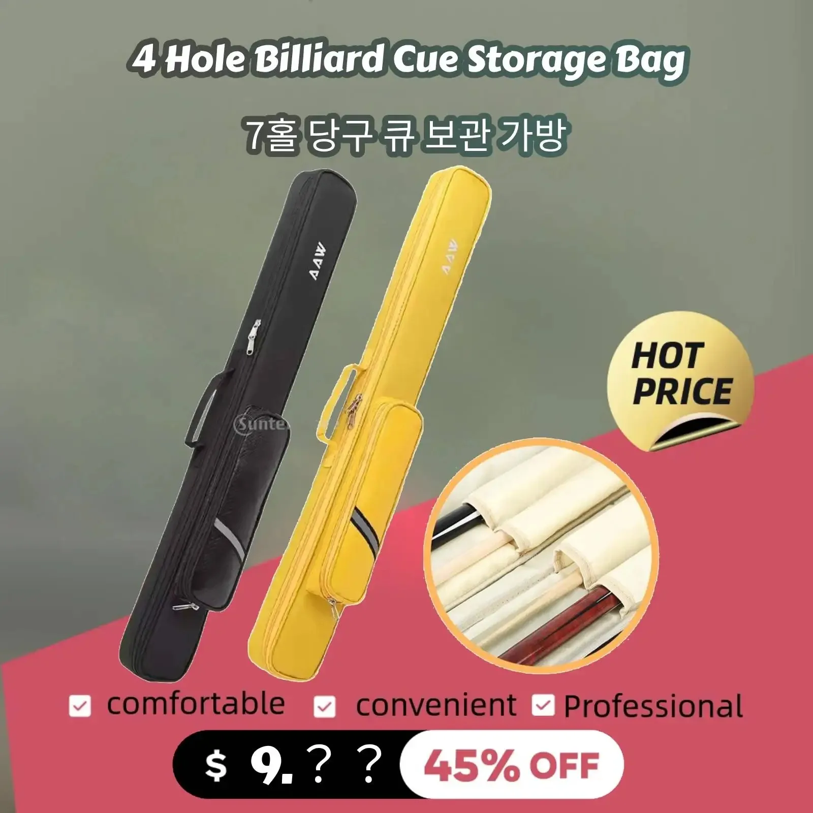 New-Professional-Billiard-Cue-Bag-2-4Holes-Billiard-Carrying-Cases ...
