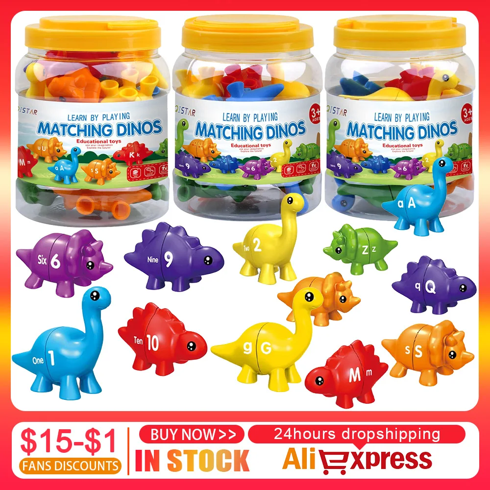 Matching Letters Fine Motor Toy ABC Dinosaur Alphabet Match Game with ...