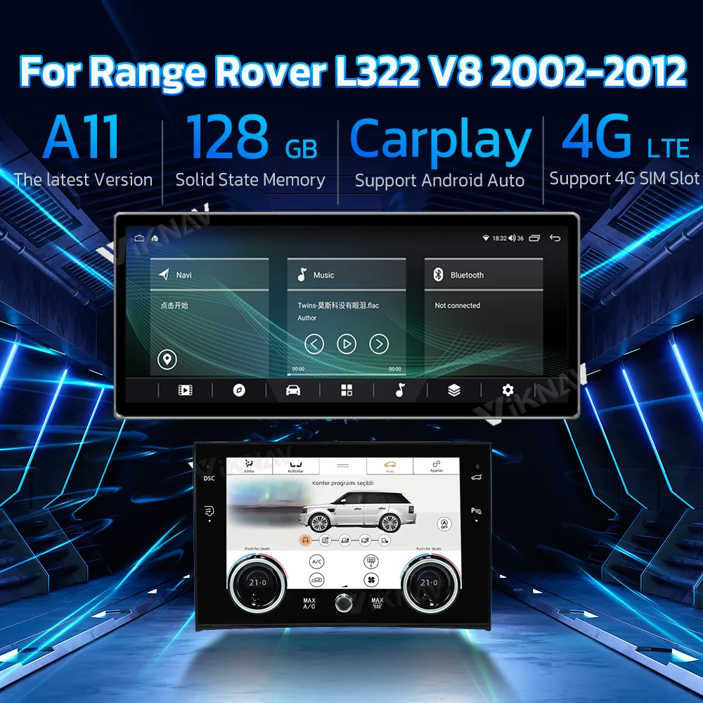 12.3 Inch Android 11 Car Radio Ac Panel Upgrade For Land Range Rover ...