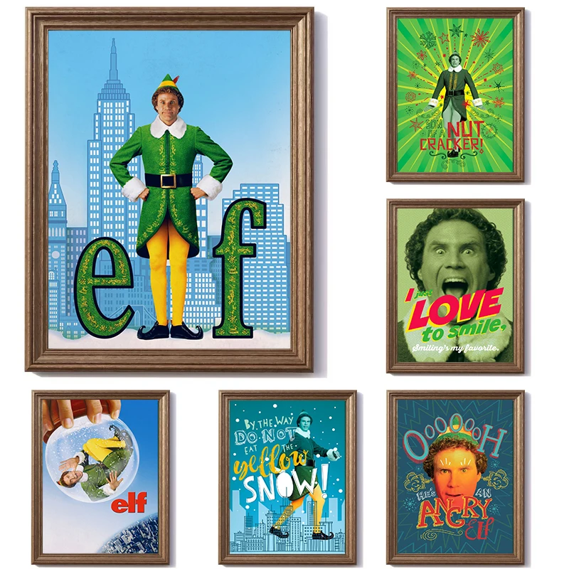 Elf-Humorous-Movies-Poster-Canvas-Printing-Elf-Classic-Movie-Film-Wall ...
