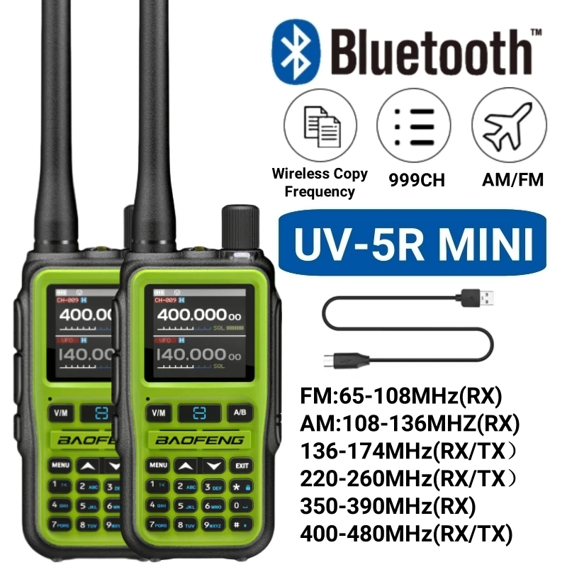 5R Mini Baofeng 1pcs or 2pcs Wireless Set Bluetooth Programming ...