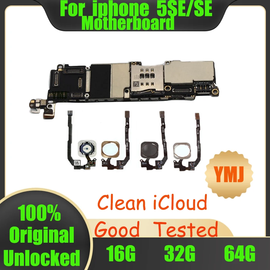 For Iphone Se 16/32/64gb Motherboard With Touch Id/without Touch Id ...