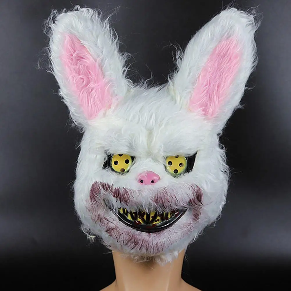 【HUT】 Bloody Plush Bunny Mask Halloween Ghost Mask Simulated Realistic ...