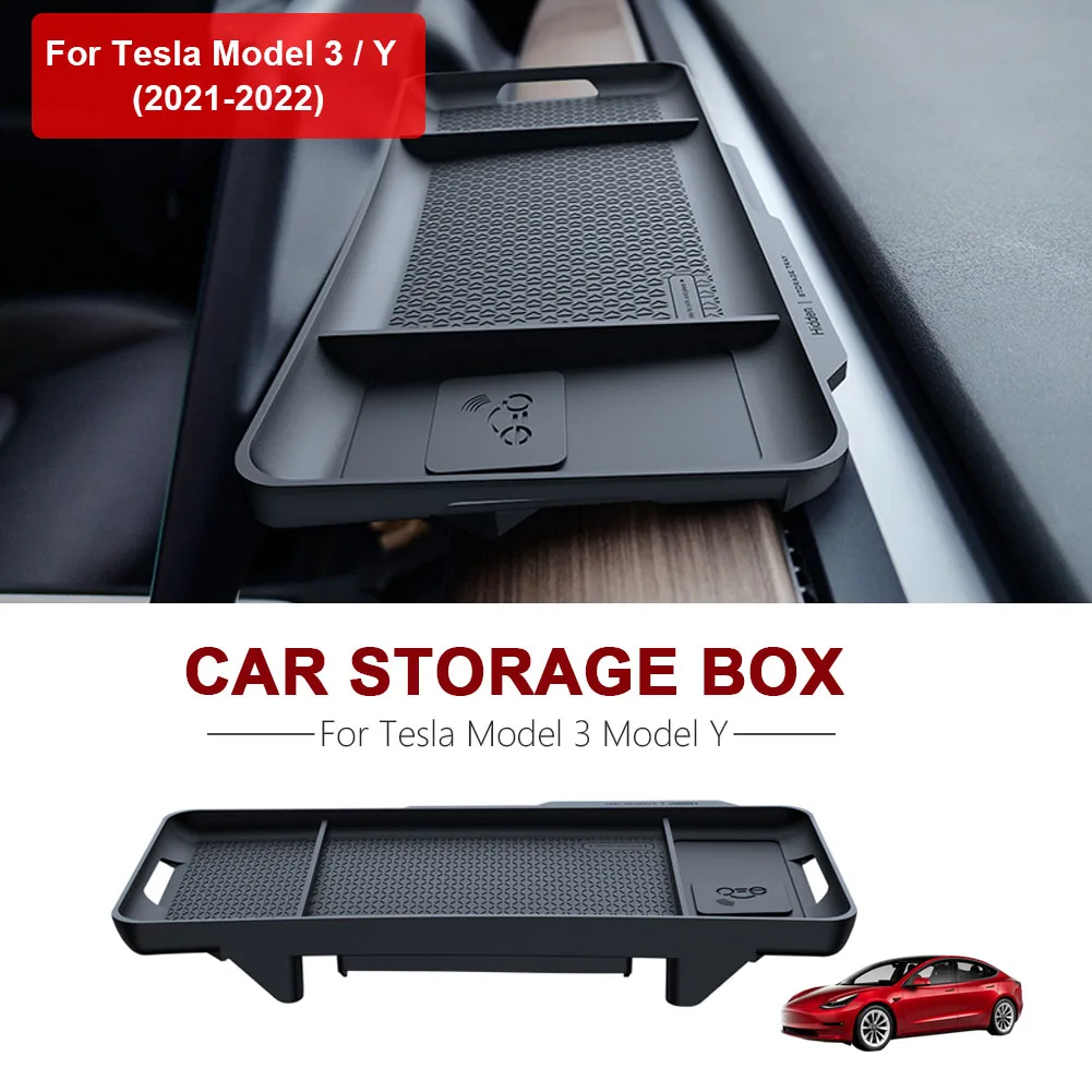Car Organizer For Tesla Model Y Model 3 Screen Rear Storage Box ...