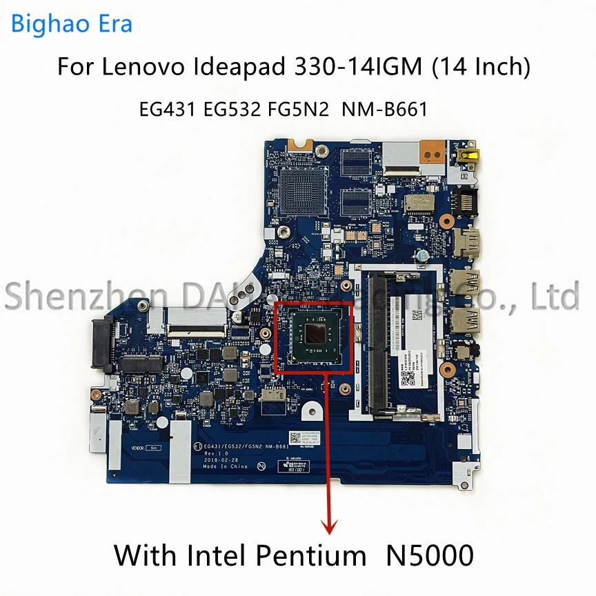 NM-B661 For Lenovo Ideapad 330-14IGM Laptop Motherboard With N4000 ...
