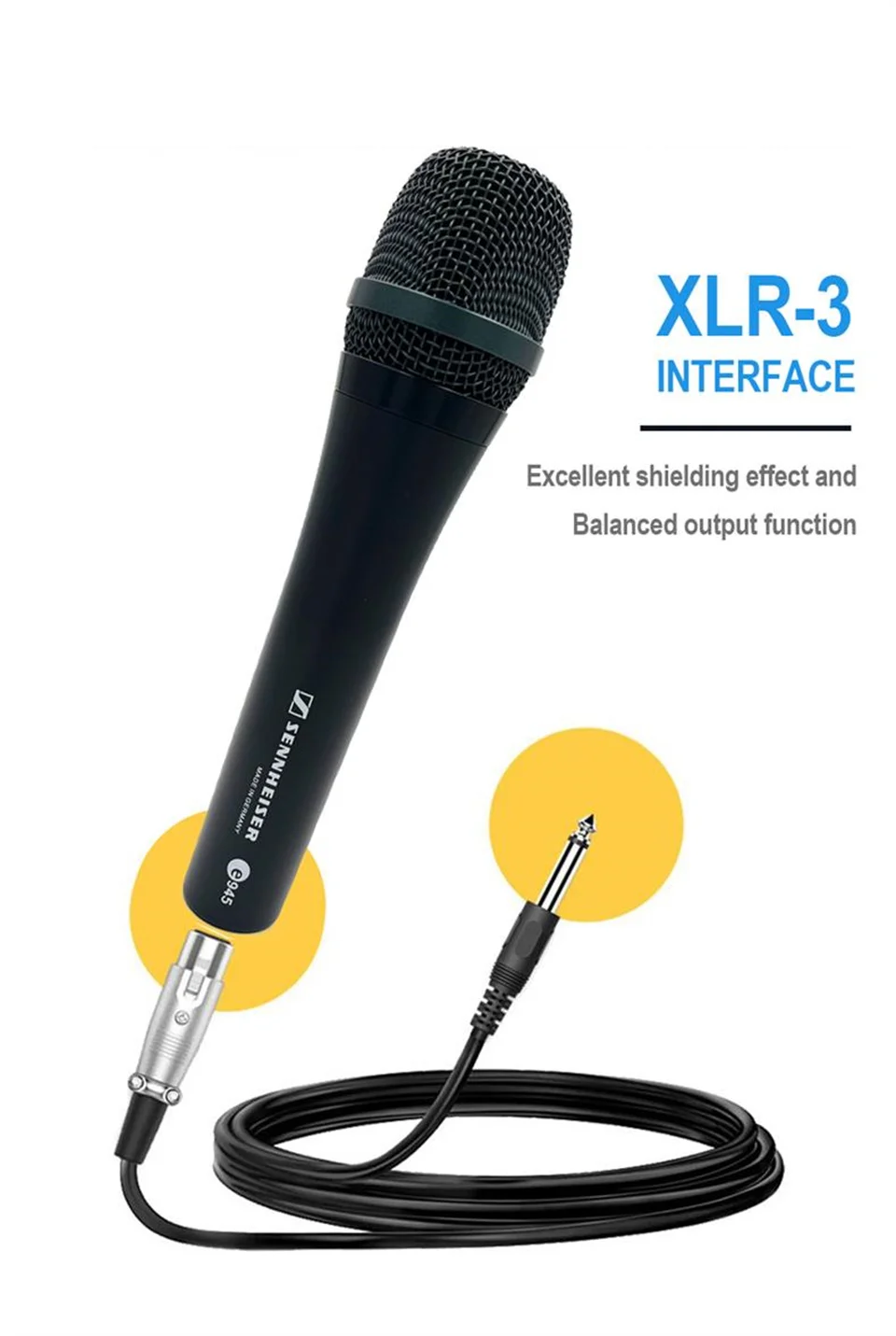 Sennheiser-Microphone dynamique filaire Super-cardioïde,E945,déterminer ...