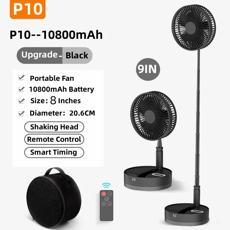 P10-Portable-Folding-Fan-10800mAh-USB-Remote-Control-Air-Cooler-Silent ...