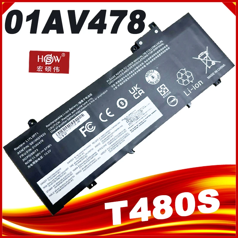 Laptop-Battery-FOR-Lenovo-ThinkPad-T480S-Series-01AV478-SB10K97620 ...