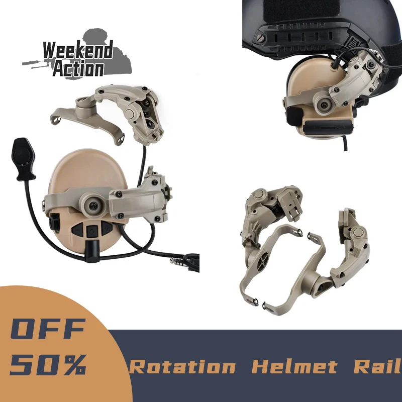 WADSN-Tactical-Fast-Rotation-Helmet-Rail-Mount-Adapter-Headset-Bracket ...