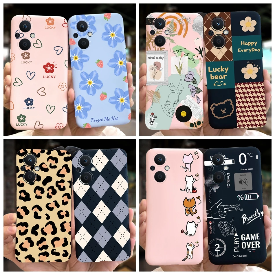 For-OPPO-A96-5G-PFUM10-Phone-Case-Cute-Pattern-Macaroon-Silicone-Soft ...
