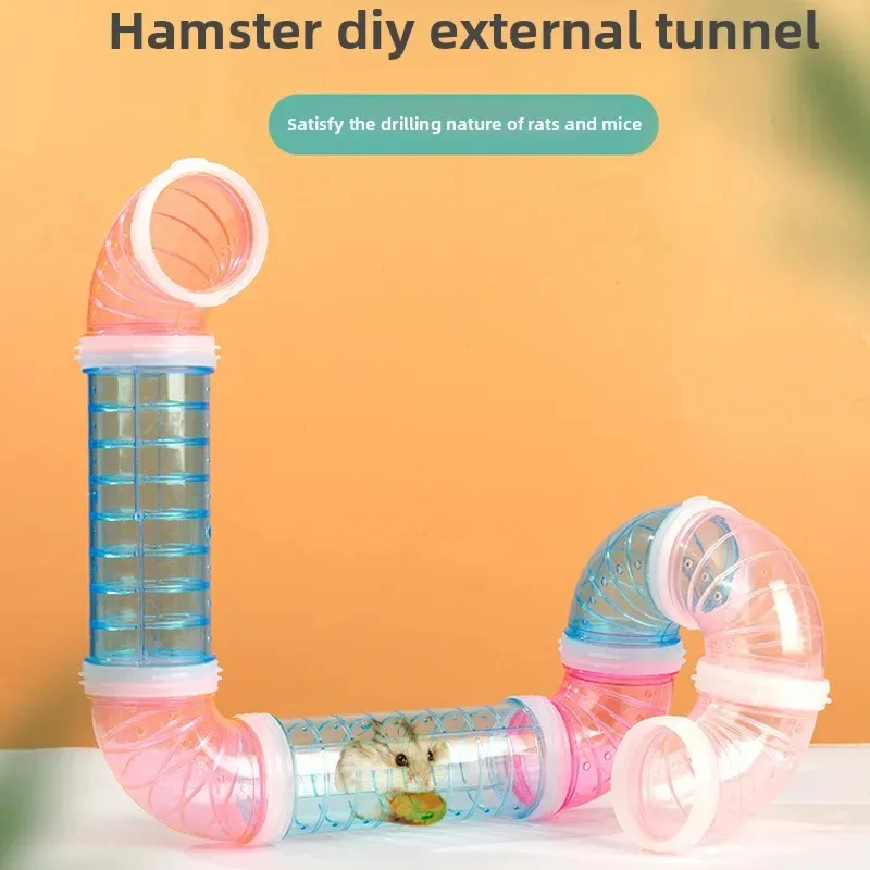 5.5cm Hamster Maze Toy DIY Cage Remodel Tunnel Set U Pipe Sports ...